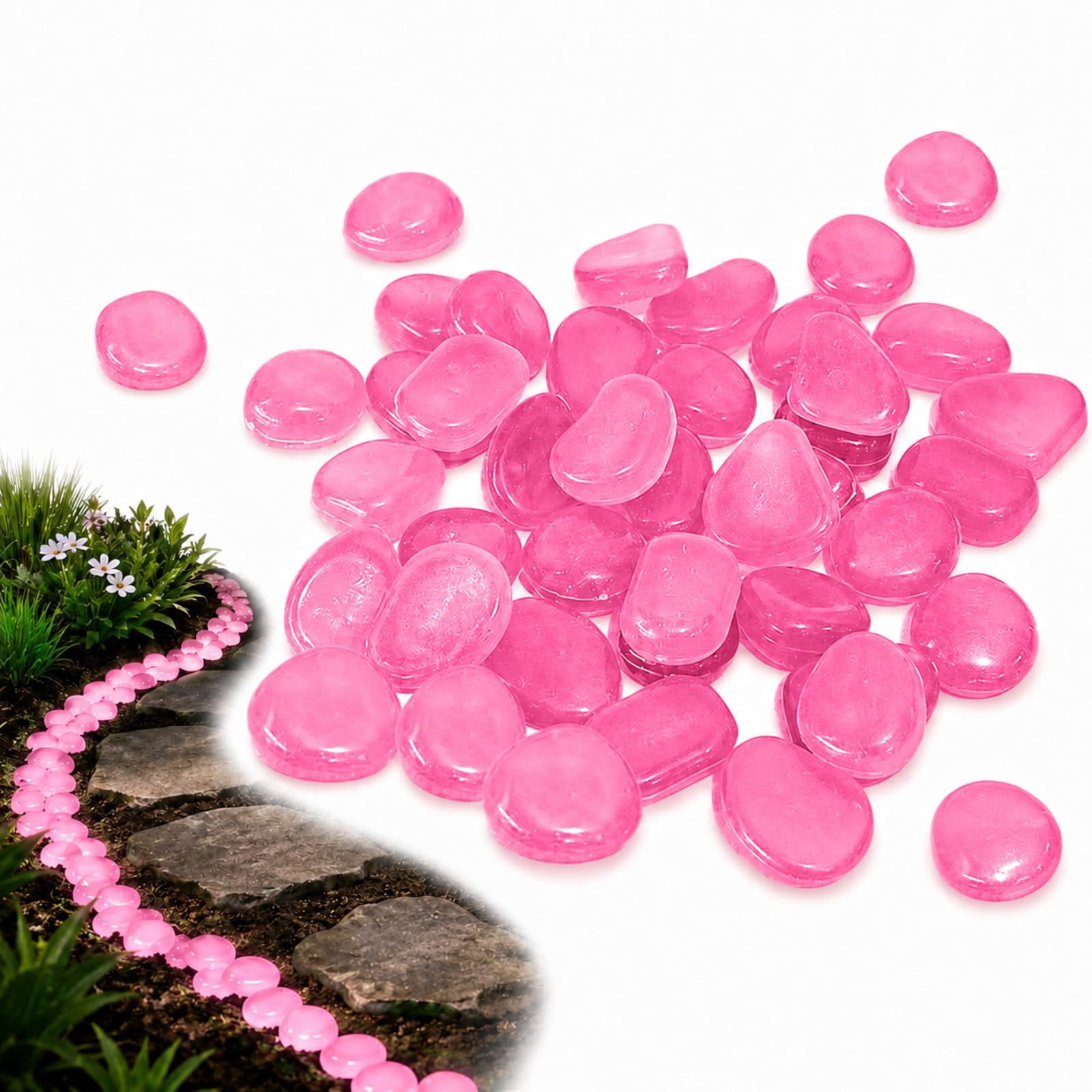 100/1000/2000pcs Glow in the Dark Rocks,Colorful Magical Glowing Night ...