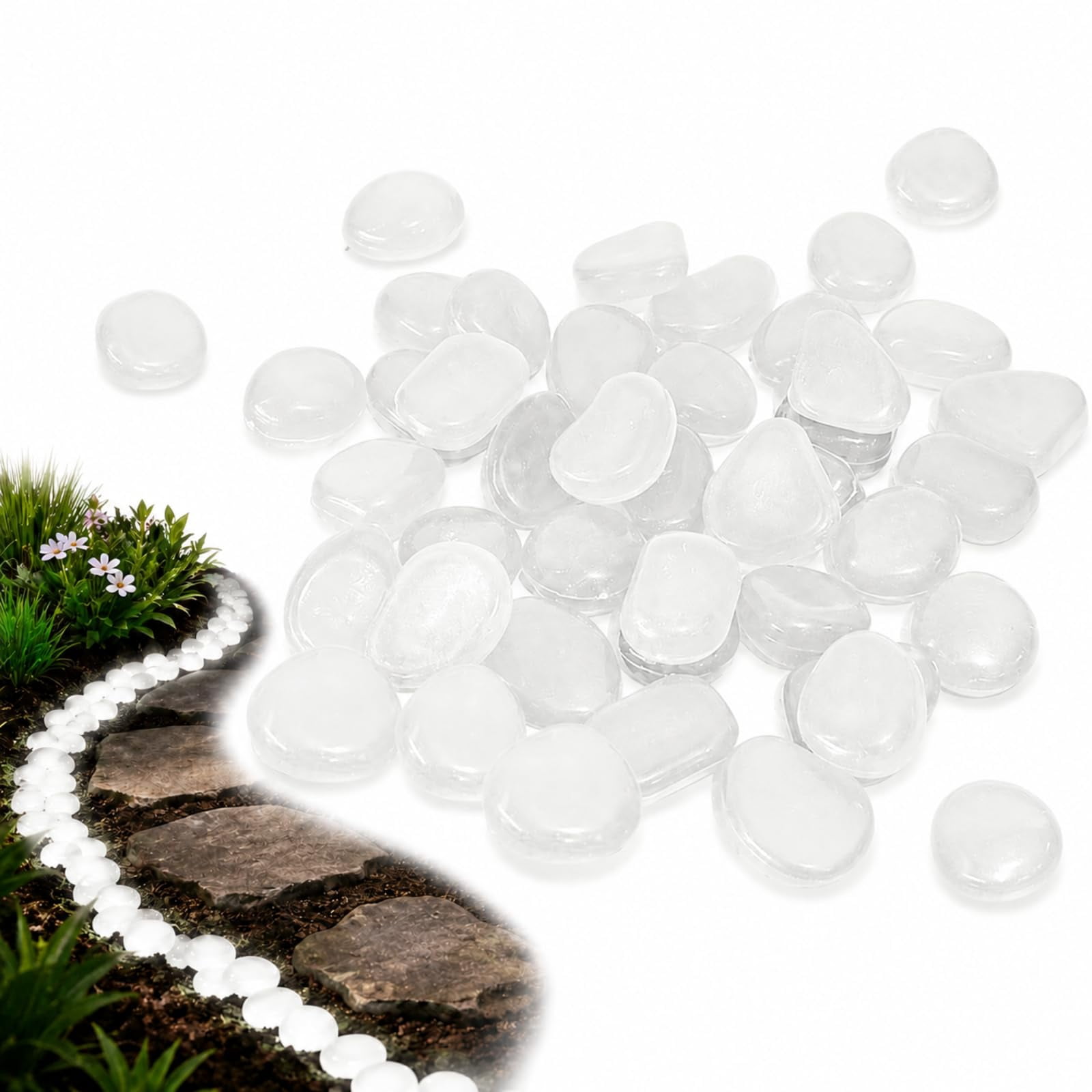 100/1000/2000pcs Glow in the Dark Rocks,Colorful Magical Glowing Night ...