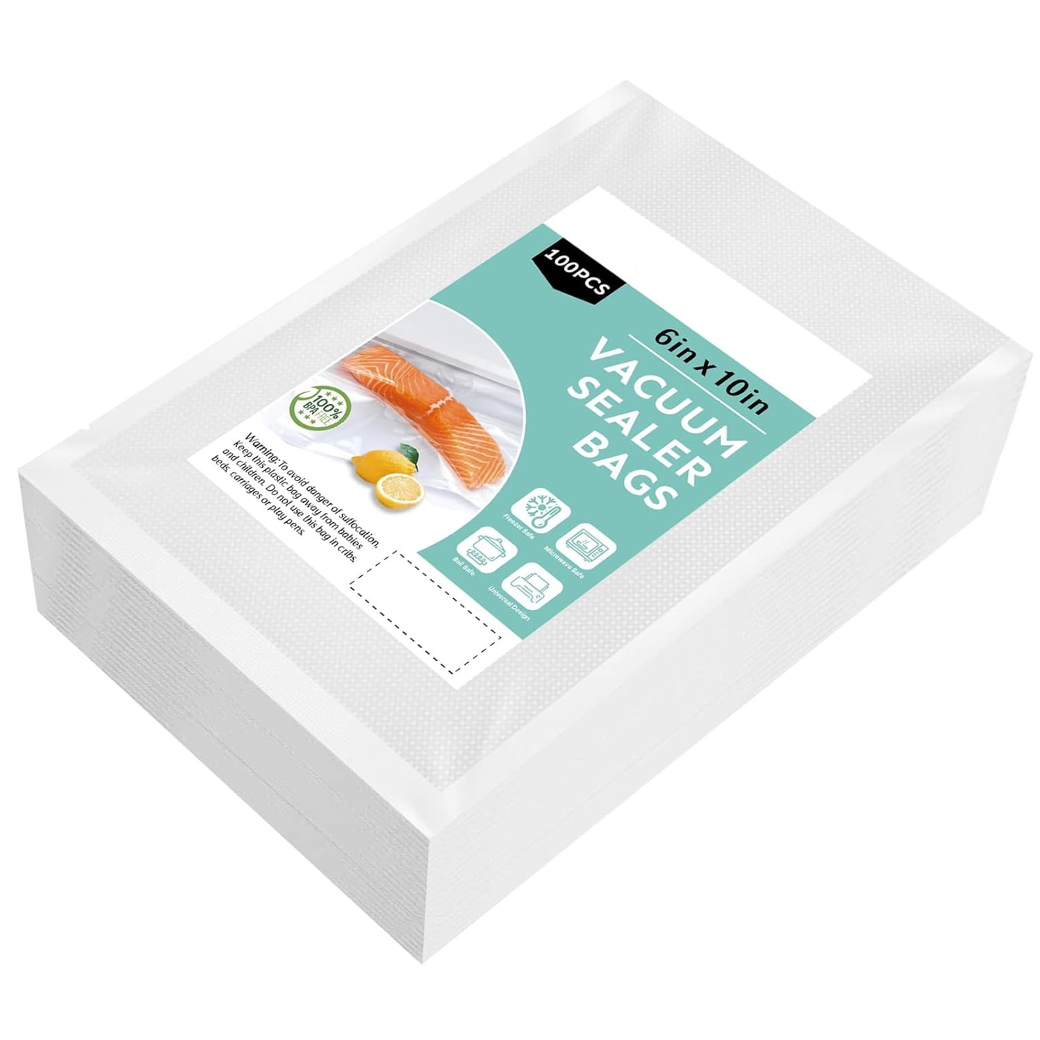 FungLam Vacuum Sealer Bags 100 Pint 6" x 10", BPA Free & Commercial ...