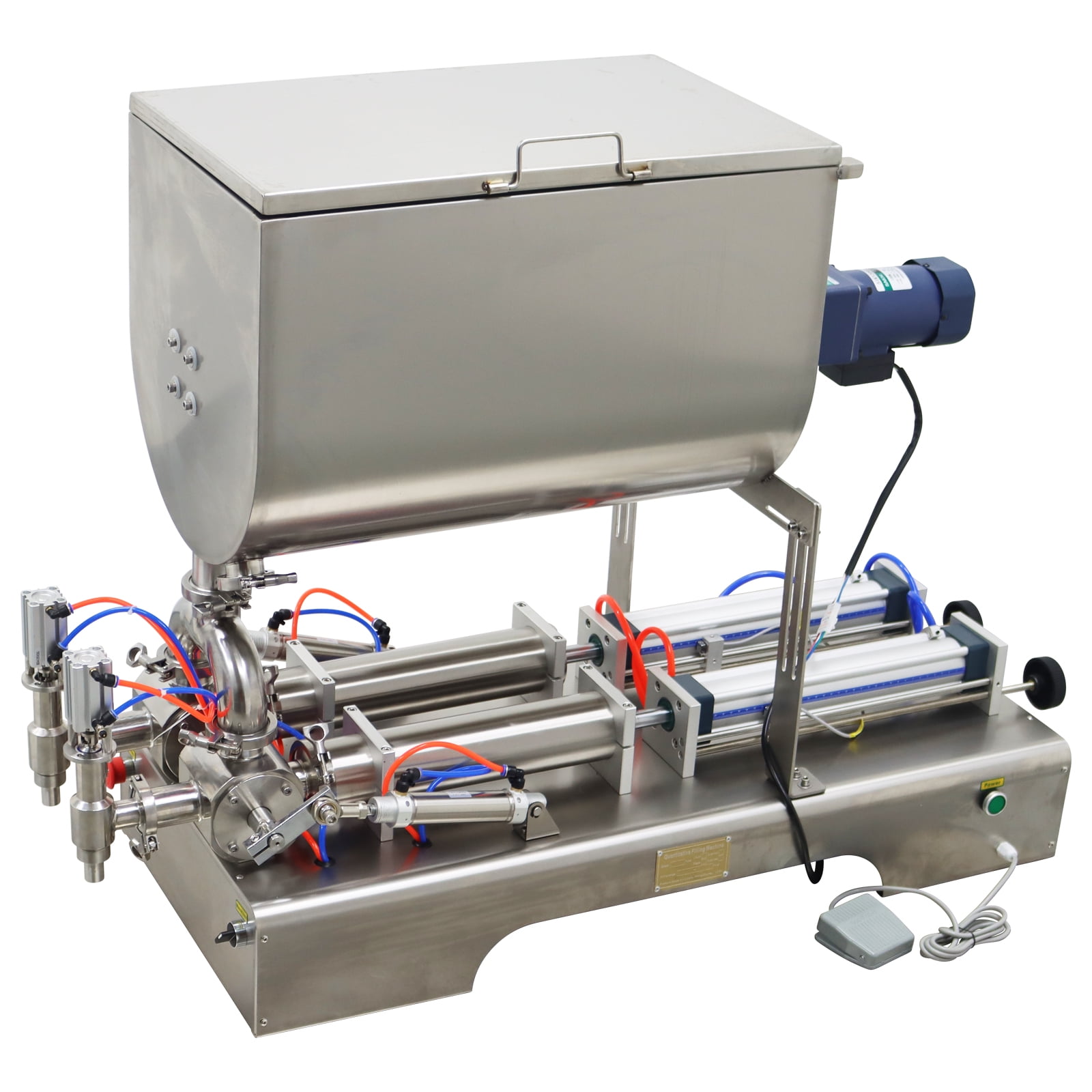100-1000ml Pneumatic Paste Liquid Mixing Filling Machine 80L Horizontal ...