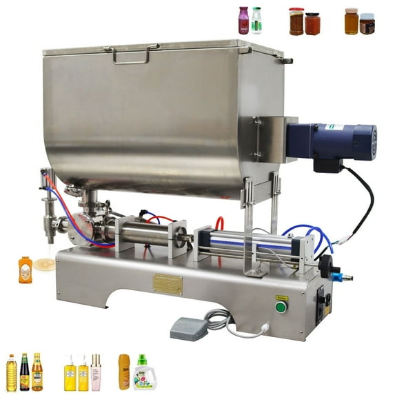 100-1000ml Pneumatic Single Head Horizontal Mixing Hopper Paste Liquid ...