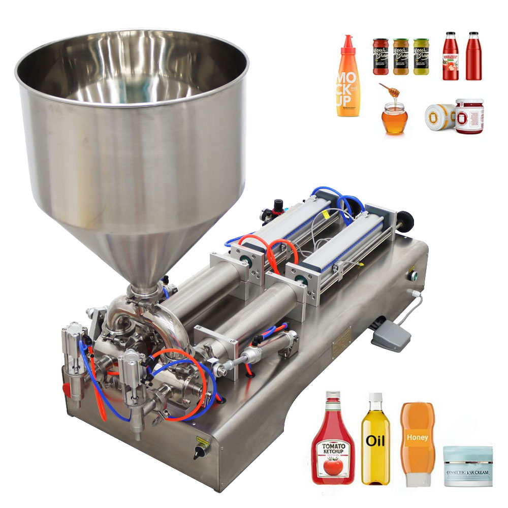 100-1000ml Vertical Filler Mixing Machine Double Head Liquid Paste ...
