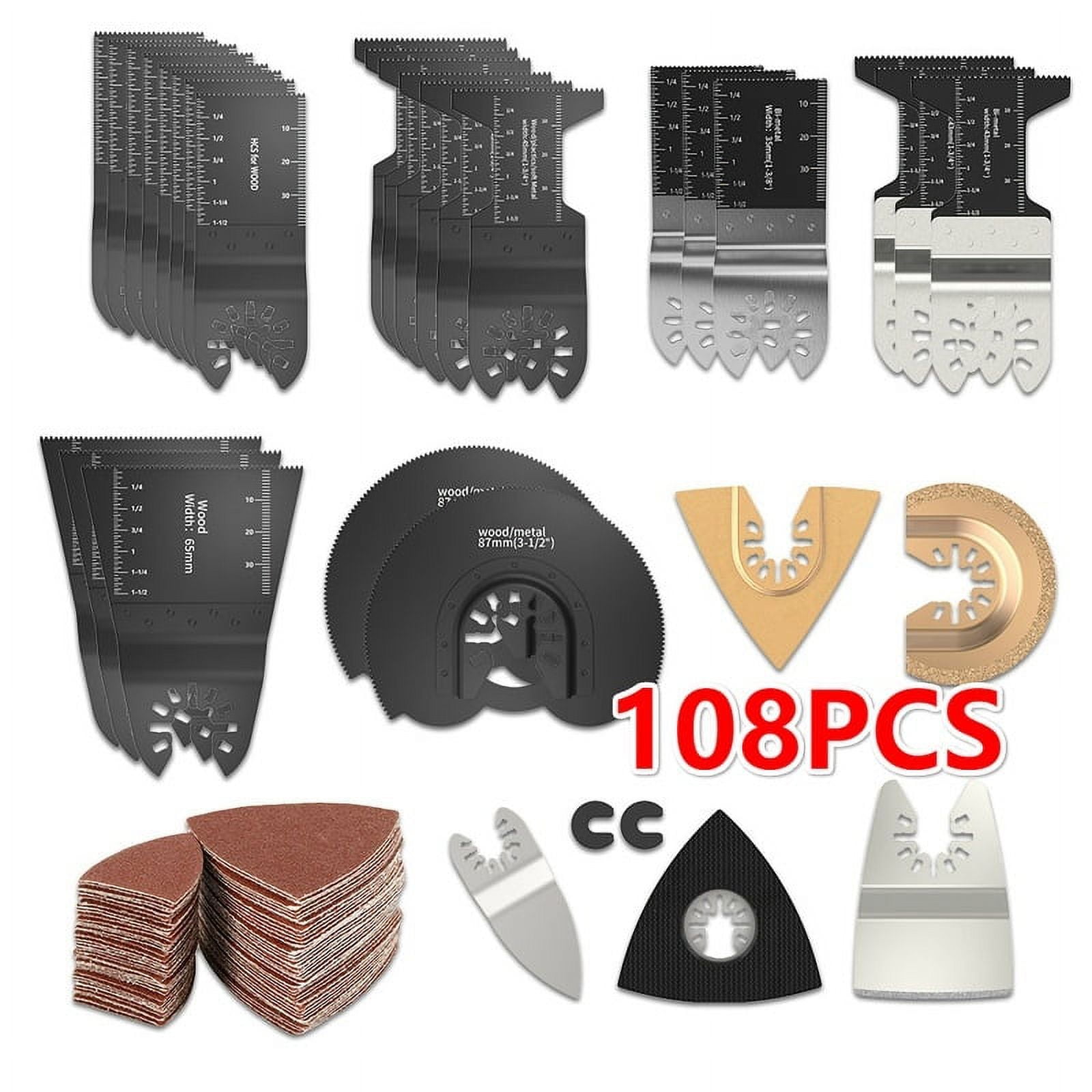 100/108pcs Oscillating Multitool Accessories High Carbon Steel Mix Saw ...