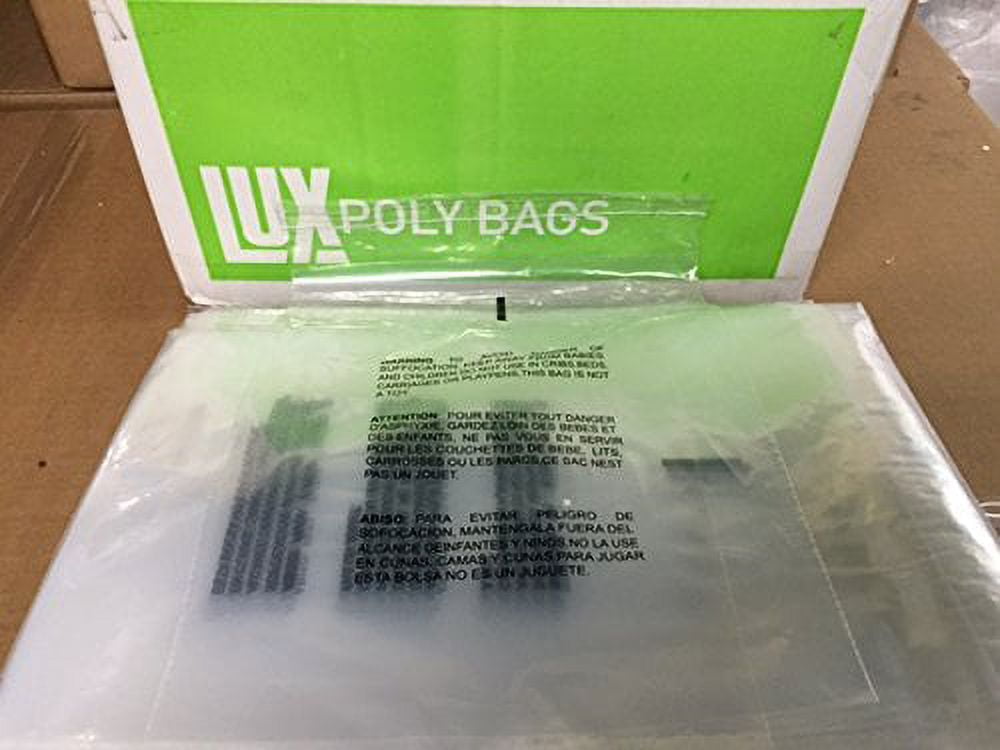 100 10x15 Self Seal Suffocation Warning Clear Poly Bags 1.5 mil ...