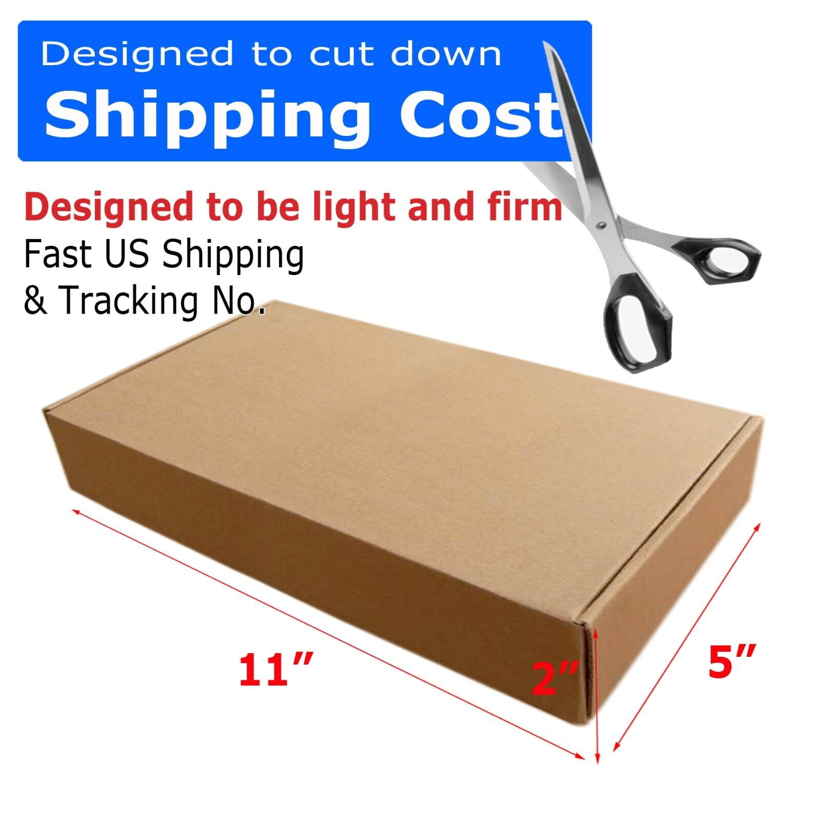 100 11x5x2 Cardboard Packing Mailing Moving Shipping Boxes Corrugated ...