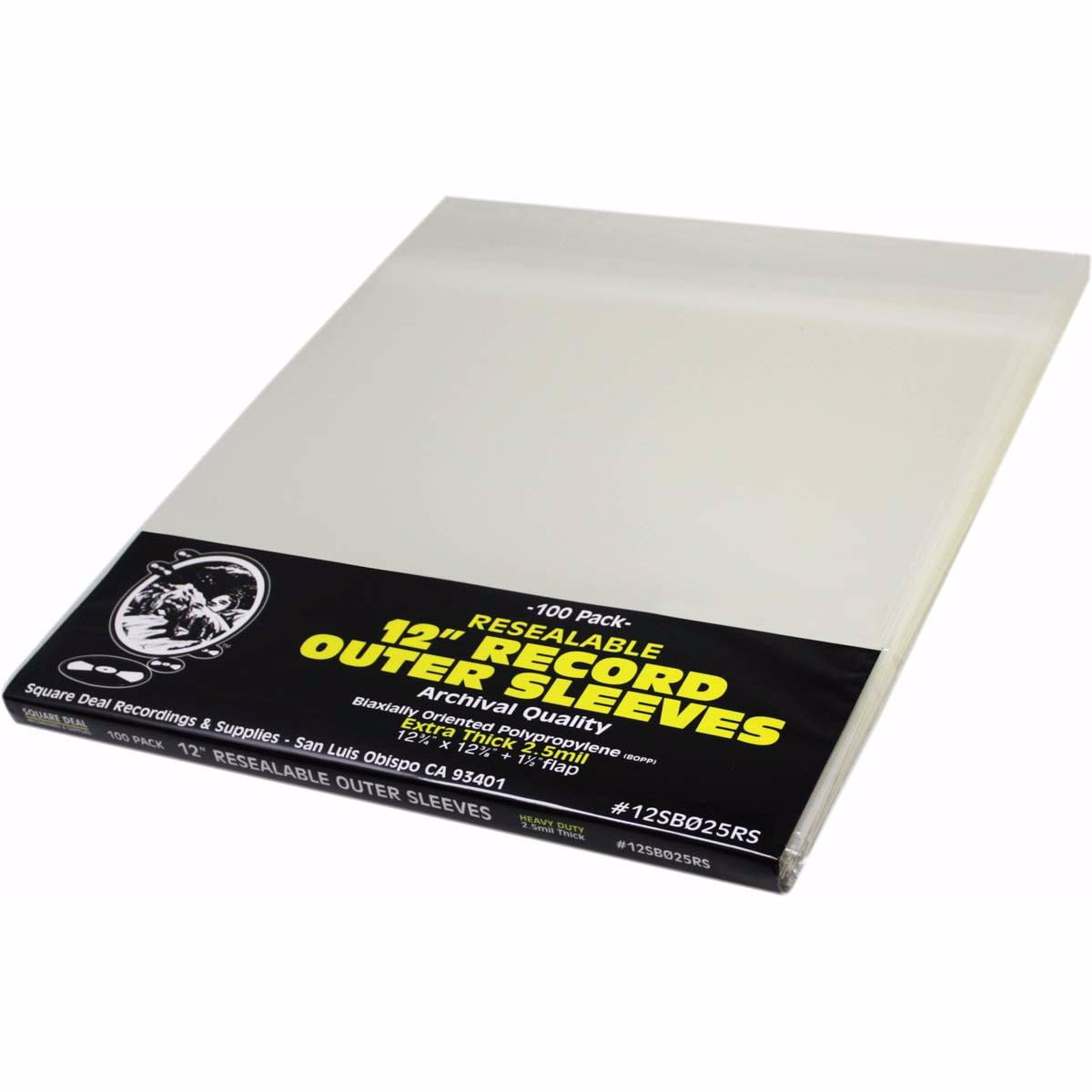 Square Deal Recordings, 100 Vinyl Record Sleeves, Extra Thick 2.5 mil ...