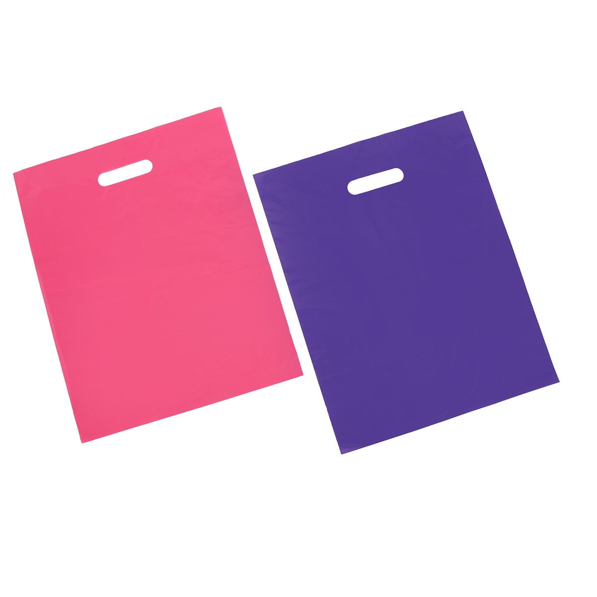 100 12x15 Glossy Pink and Purple Plastic Merchandise Bags w/Handles C29 ...