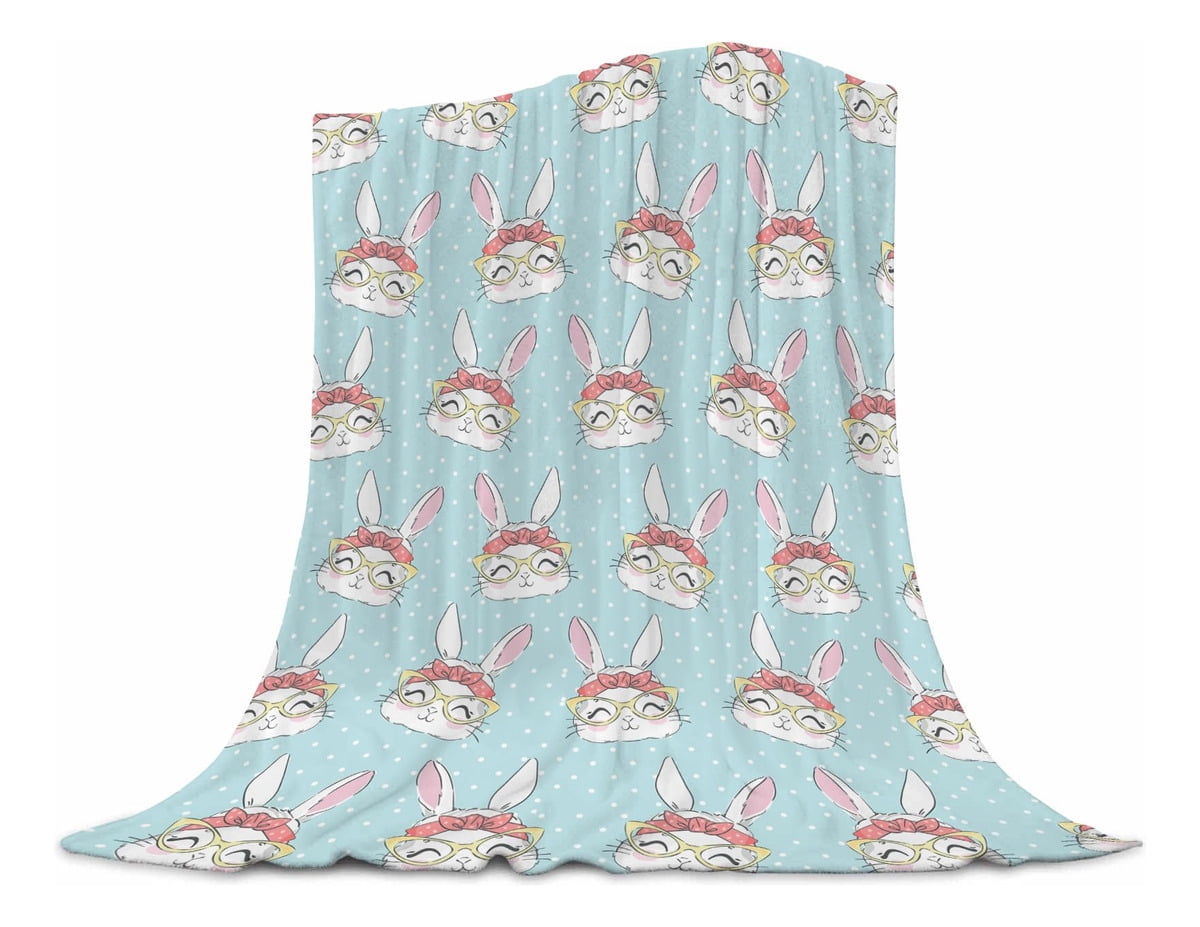 100*130Easter Blanket Bunny Cartoon Rabbits Flannel Fleece Throw - Walmart.com