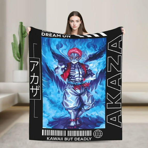 100*130cmManta Akaza De Anime Demon Slayers, Supersuave Y Acogedora ...