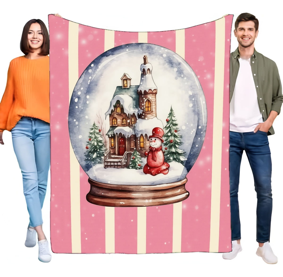 100*130cmManta Con Forma De Globo De Nieve Winter Wonderland, Acogedo ...