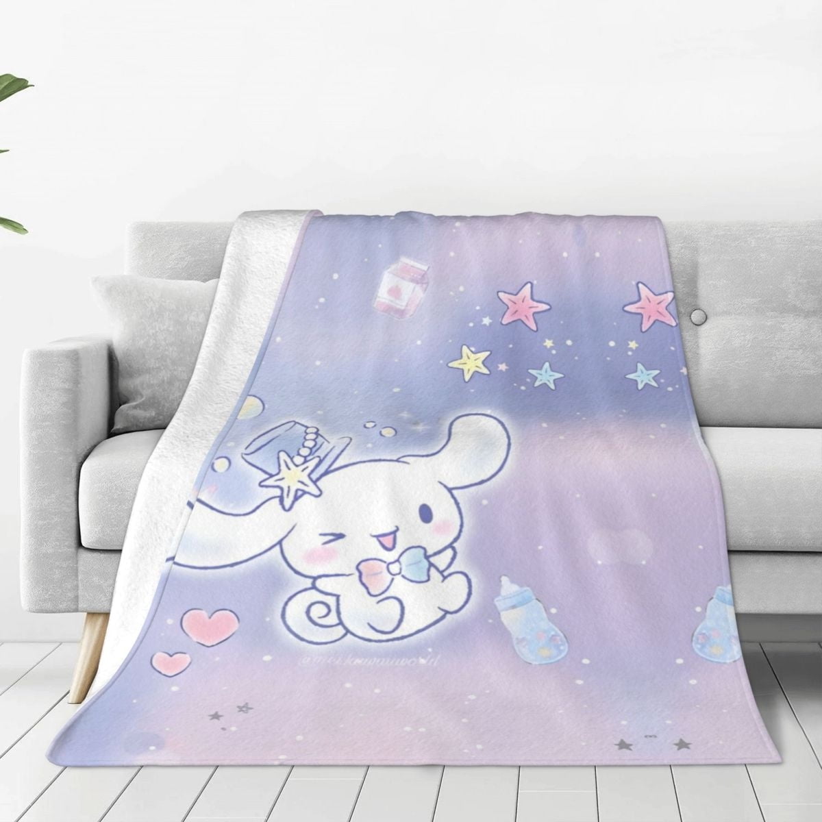 100*130cmManta De Felpa Sanrio Cinnamoroll Para Viajes En Avión ...