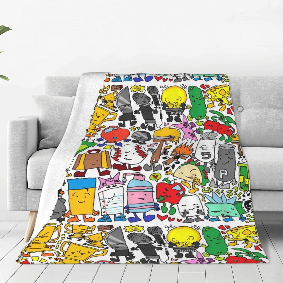 100*130cmManta De Franela Bfdi Inanimate All Characters, Cálida Y Sua ...
