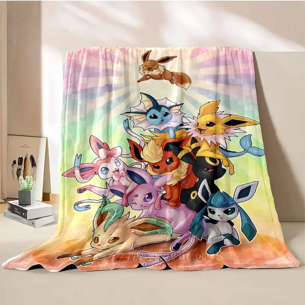 100*130cmManta De Franela De Estilo Japonés Con Diseño De Pokémon Par ...