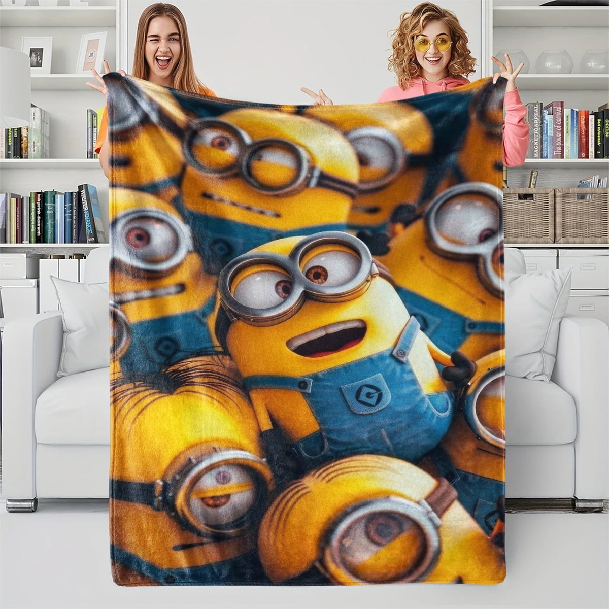 100*130cmManta Estampada Con Lindos Minions De Dibujos Animados Para ...