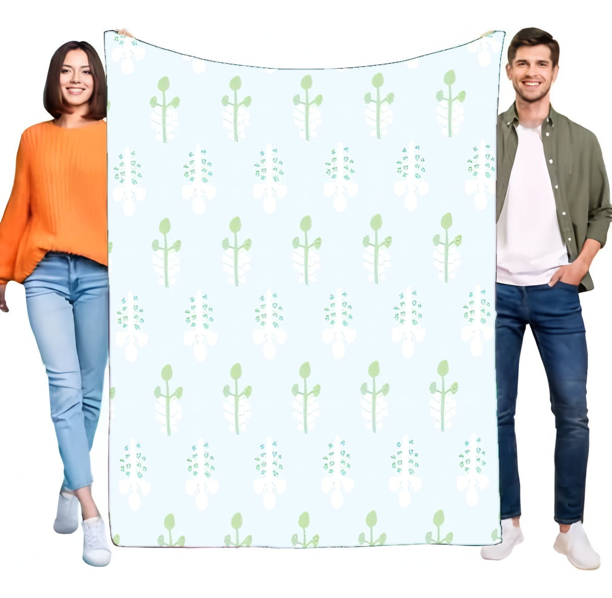 100*130cmManta Suave Con Estampado Botánico, Acogedora Y Ligera ...