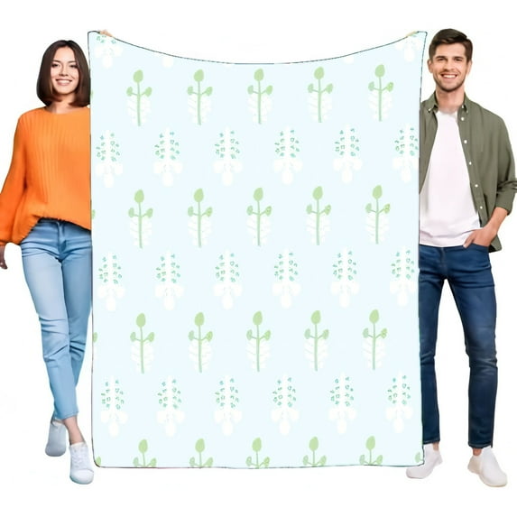 100*130cmManta Suave Con Estampado Botánico, Acogedora Y Ligera ...