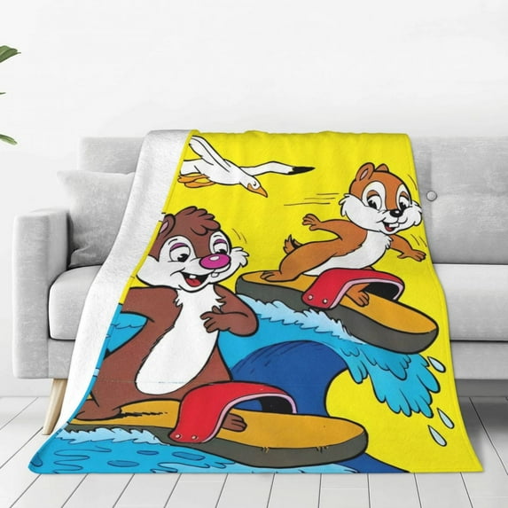 100*130cmManta Suave De Franela De Chip 'n' Dale De Dibujos Animados ...