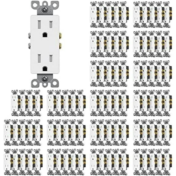 (100 ) 15 Amp Decor Wall Receptacle Outlet, -Safe Tamper Resistant (TR ...