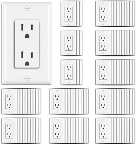 100 15 Amp Outlet, Decorator Wall Receptacle Outlet, Standard ...