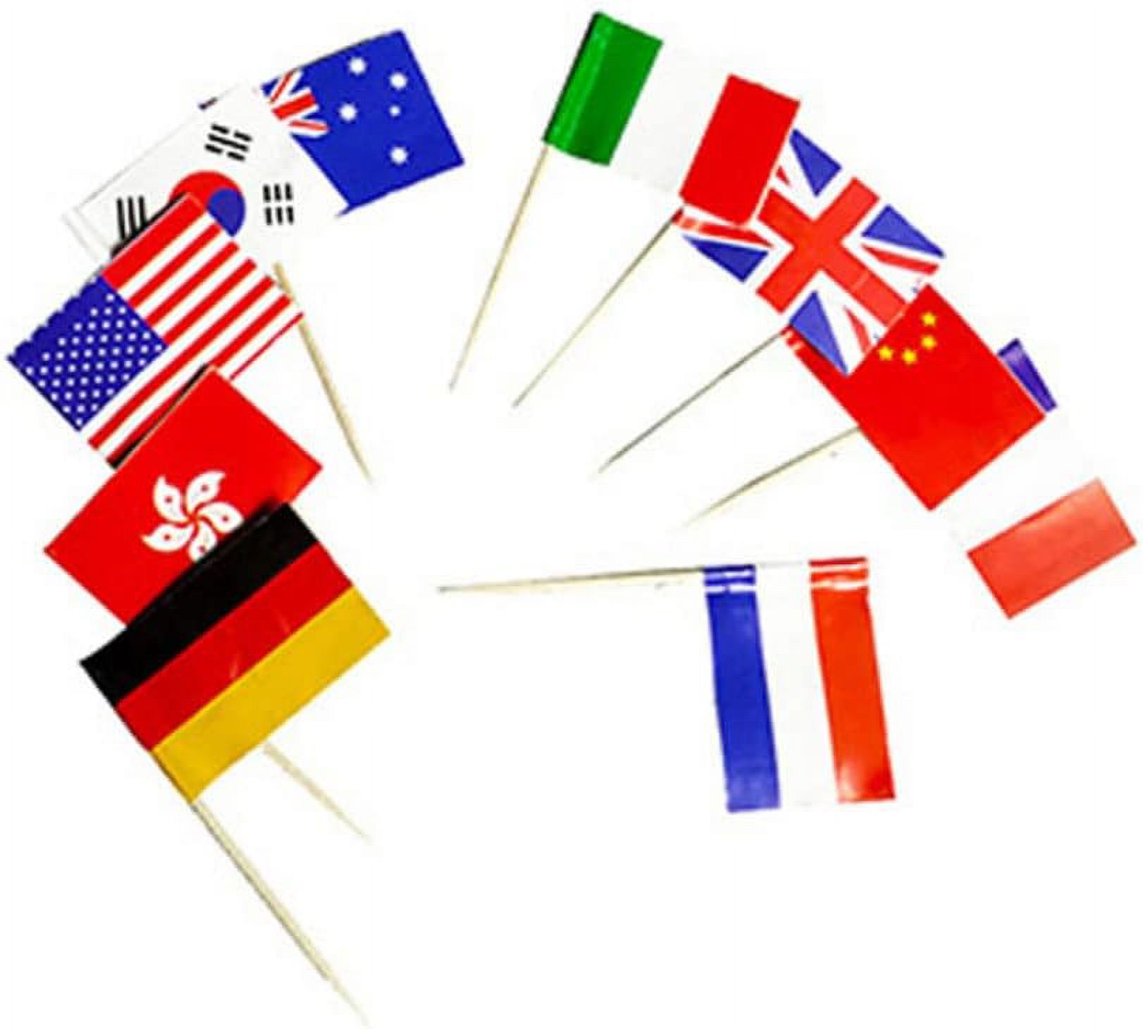 100/150/ 200 Pcs National Flag Toothpicks France American Flag Cupcake ...