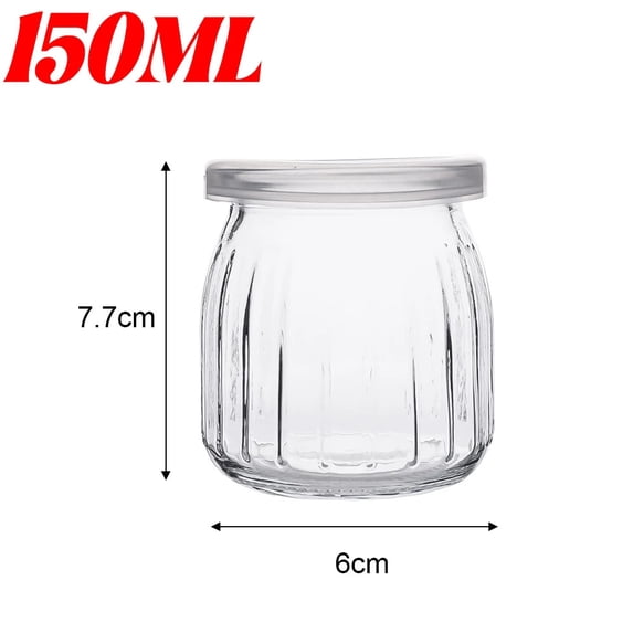 100/150/200ML Pudding Glass Bottle with PE Lids Clear Jars for Yogurt ...