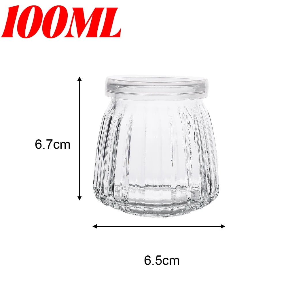 100/150/200ML Pudding Glass Bottle with PE Lids Clear Jars for Yogurt ...