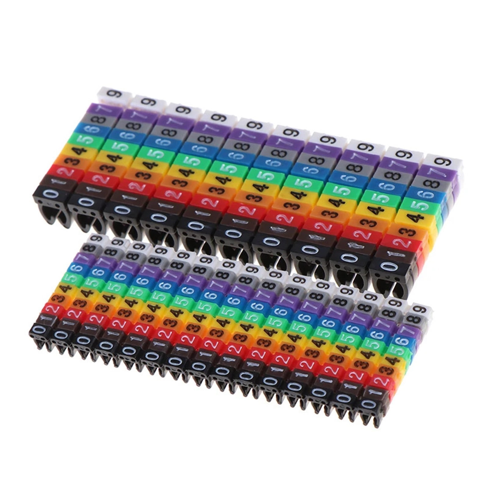 100/150 Pcs Cable Markers Colourful C-Type Marker Number Tag Label For ...