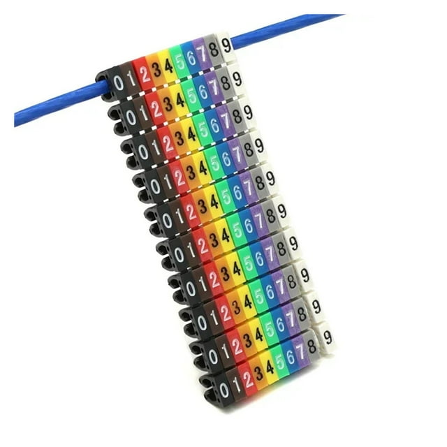 100/150pcs Cable Markers Colourful M-Type Marker Number Tag Label For 2 ...