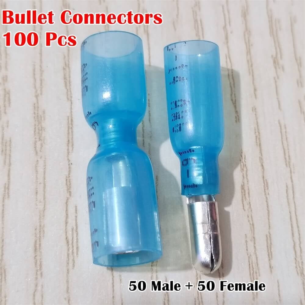 (100) 16-14 Gauge HEAT SHRINK (MALE/FEMALE) .157" BULLET WIRE ...