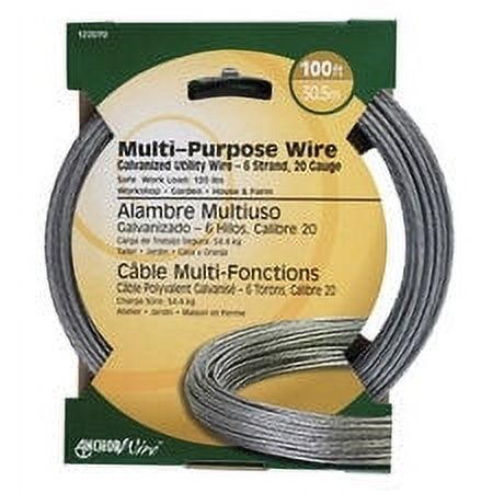 100' 20 Gauge 6-Strand Galvanized Wire Bulk Packaging - Walmart ...