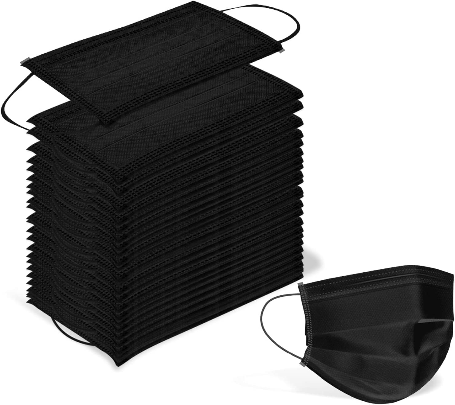 100/200/300 PCS KAQ Disposable 3 Ply Earloop Face Masks, Suitable for ...