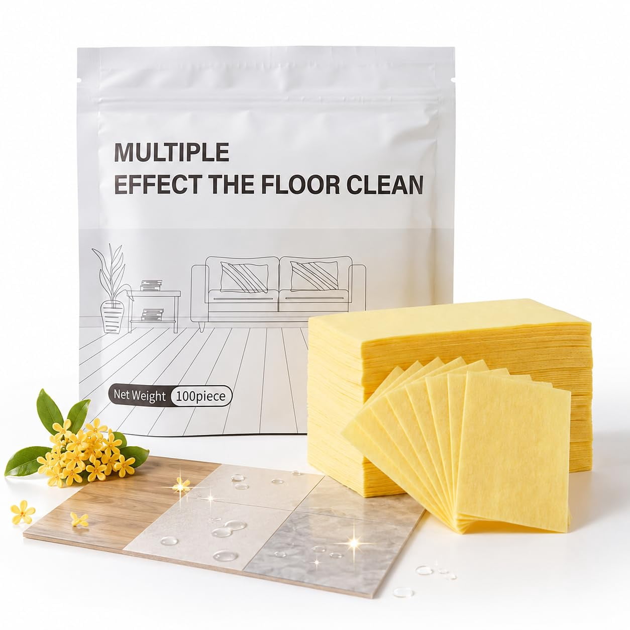 100/200/300 Pcs Multi-surface Floor Cleaning Tablets, Multiple Effect ...