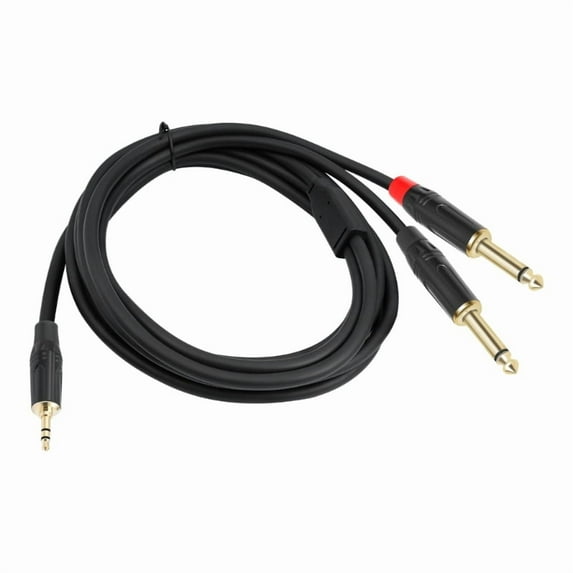 100/200/300cm 3.5mm TRS to Double 6.35mm TS Mono Audio Cord Y Splitter ...