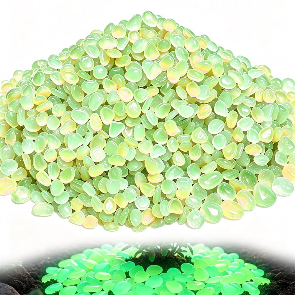 100/200/400/500PCS Glow in the Dark Garden Pebbles,Outdoor Landscaping ...