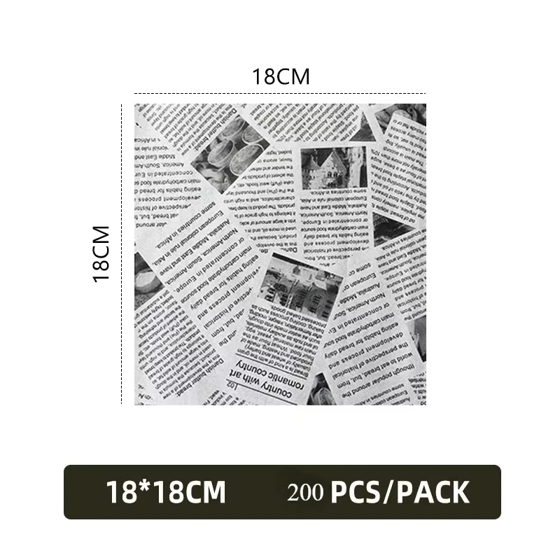 100/200 Pcs Oil-Proof Paper for Wrapping Burger Bread Fried Food ...