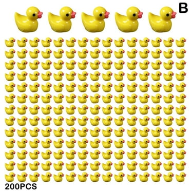 100/200PCS Mini Rubber Ducks Miniature Resin Ducks Yellow Tiny Duckies ...