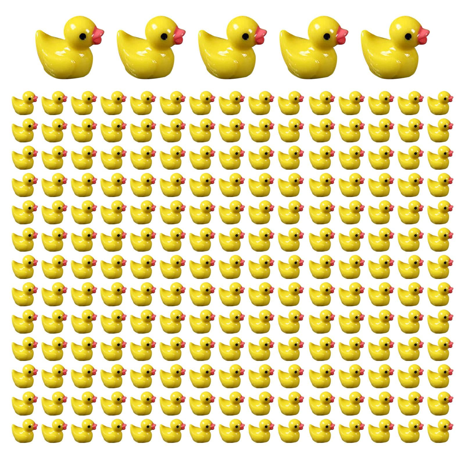 100/200PCS Mini Rubber Ducks Miniature Resin Ducks Tiny Duckies- Yellow ...