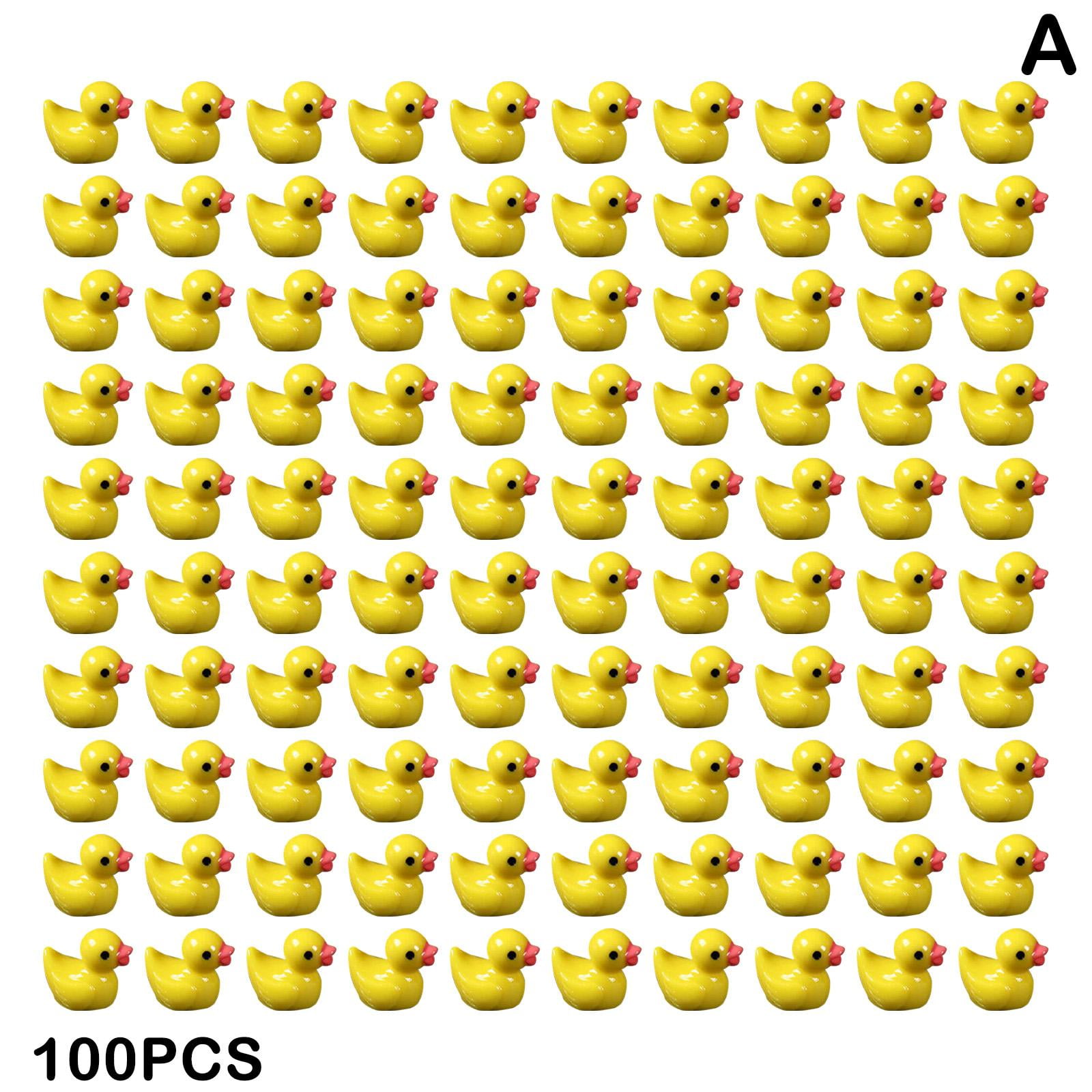 100/200PCS Mini Rubber Ducks Miniature Resin Ducks Yellow Duckies ...