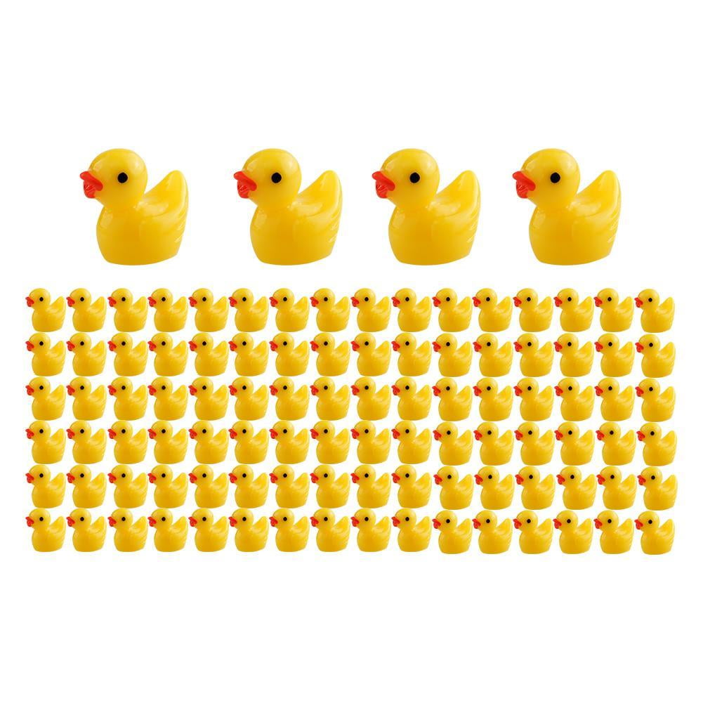 100/200PCS Mini Rubber Ducks Miniature Resin Ducks Yellow Tiny Duckies ...