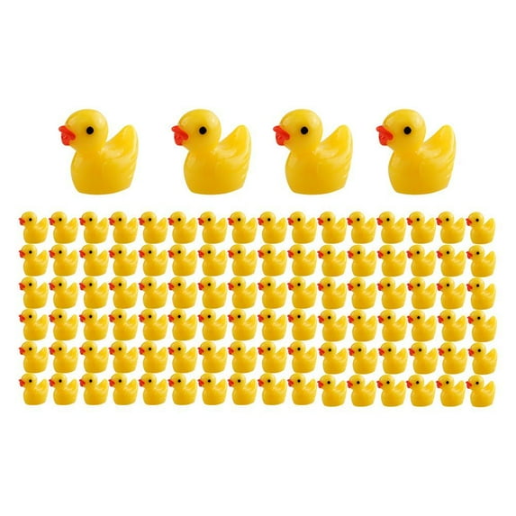 100/200PCS Mini Rubber Ducks Miniature Resin Ducks Yellow Tiny Duckies ...