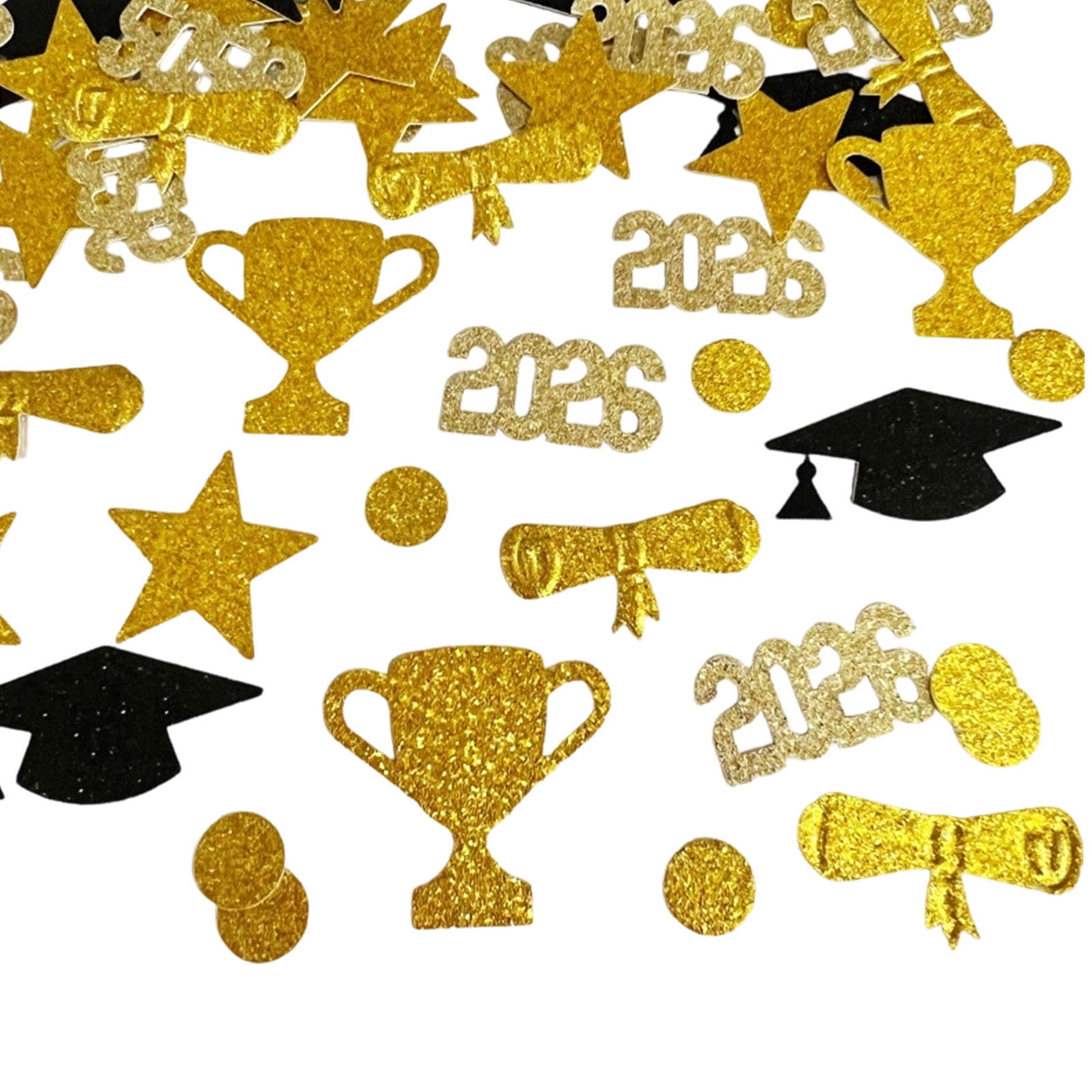 100/200Pcs Graduation Themed Confetti with 2026 Year Cap Star and ...