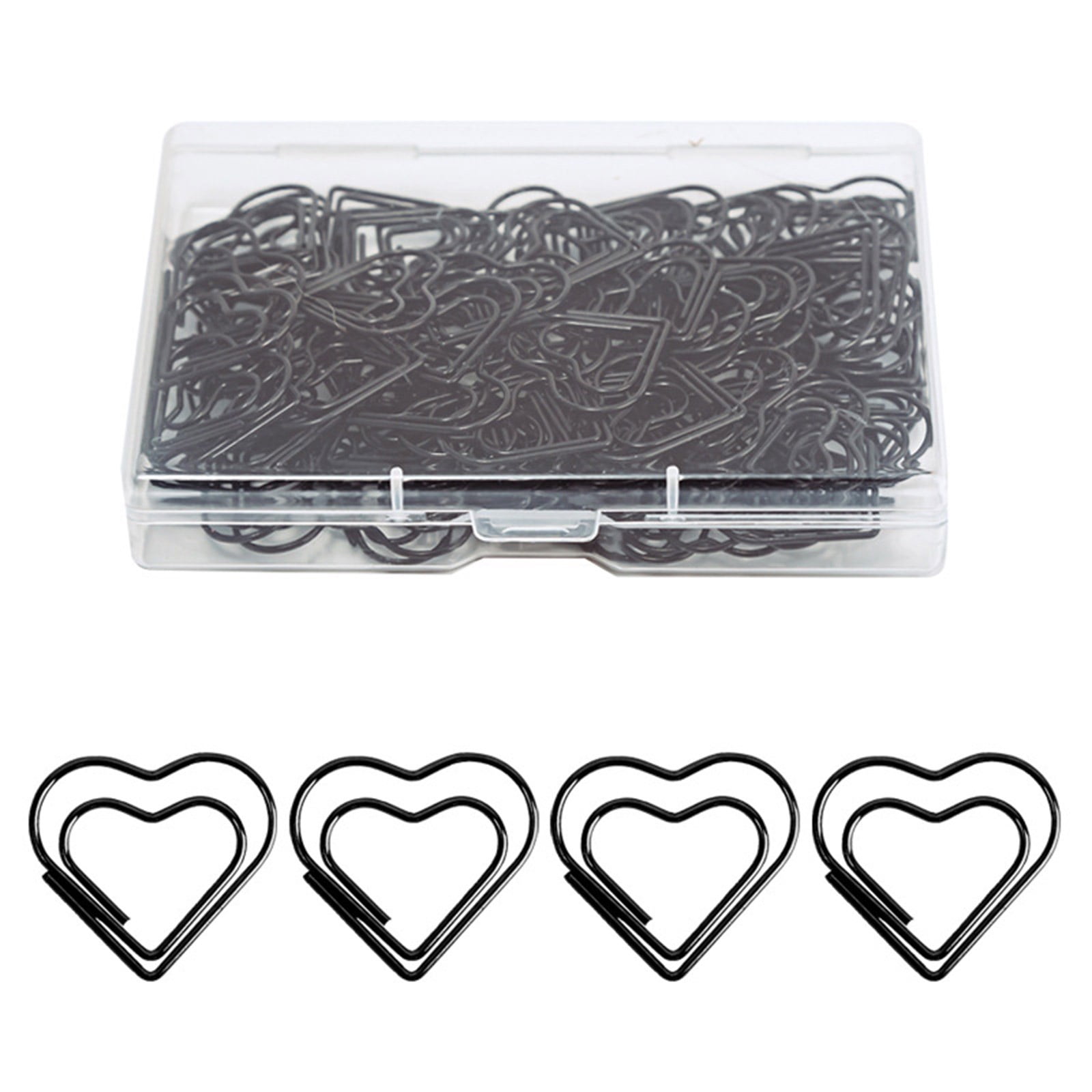 100/200Pcs Heart Shape Colored Metal Paper Clips for Document Bookmarks ...