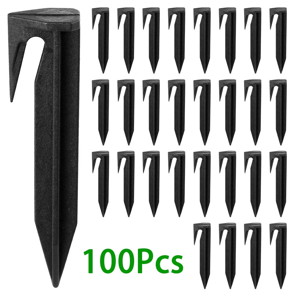 100/200Pcs Lawn Mower Peg Boundary Nail Ground Spikes Plastic Anchor ...