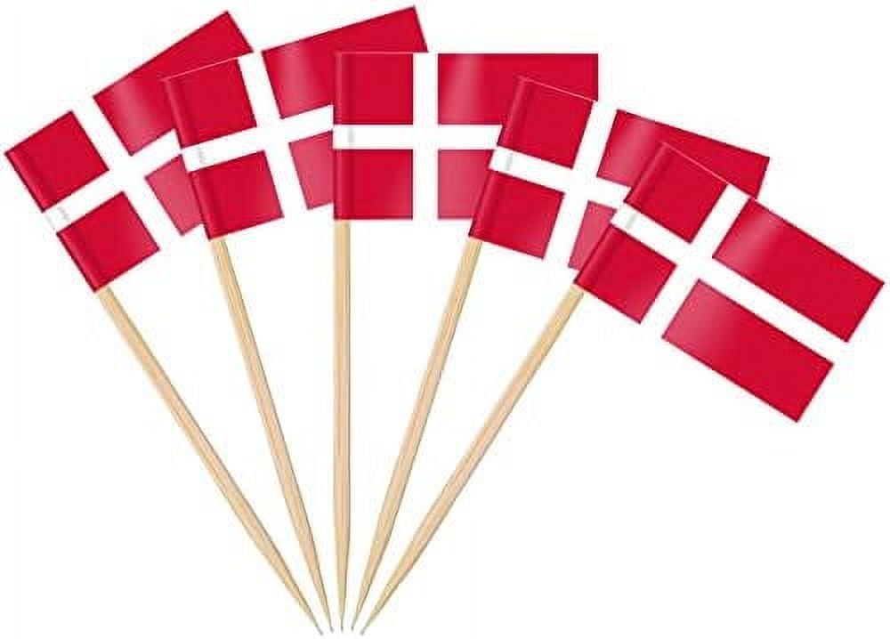 100/200pcs Denmark Toothpick Flags Cake Toppers, Denmark Cocktail Stick ...