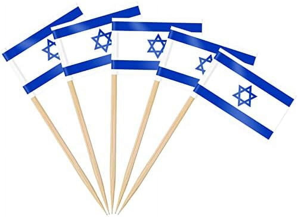 100/200pcs Israel Toothpick Flags Cake Toppers, Israel Cocktail Stick ...