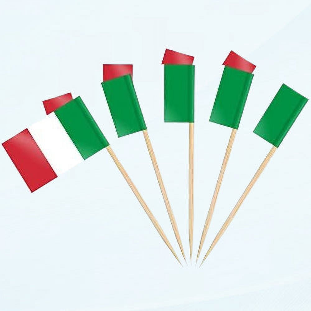 100/200pcs Italy Toothpick Flags Cake Toppers, Italy Flag Cocktail ...