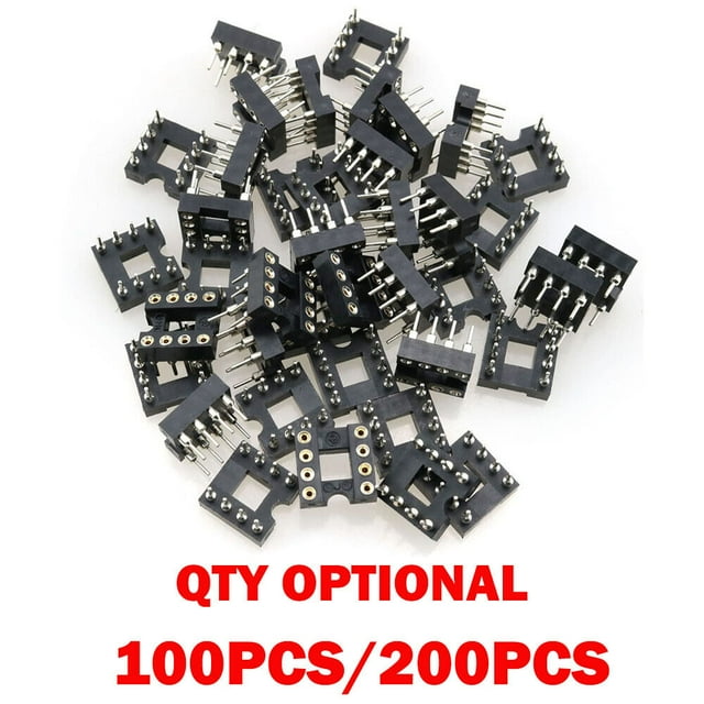 100/200x 8 Pin DIP SIP Round IC Socket Adaptor Solder Type Gold Plated ...