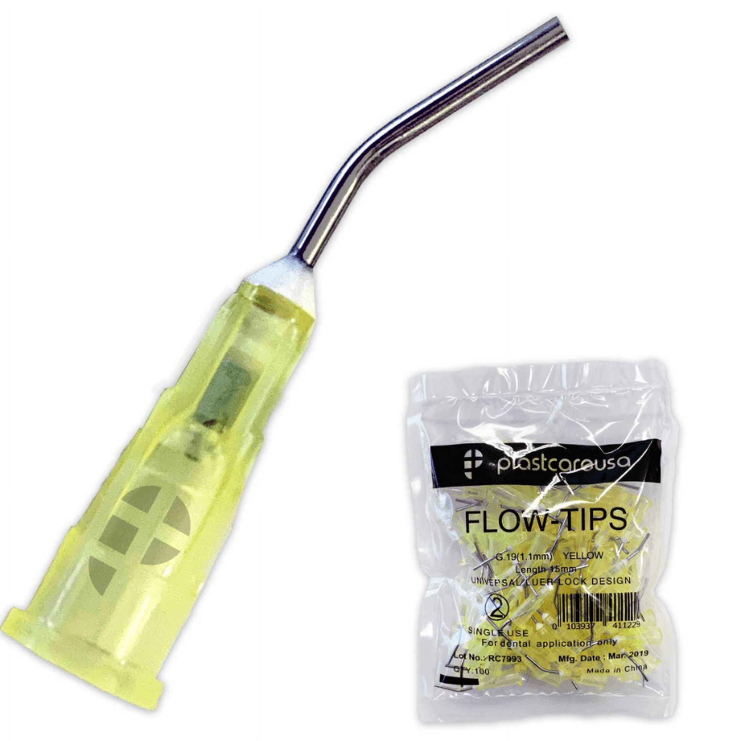 100 20G Pre-Bent Flow Dispensing Needle Tips (Yellow) - Walmart.com