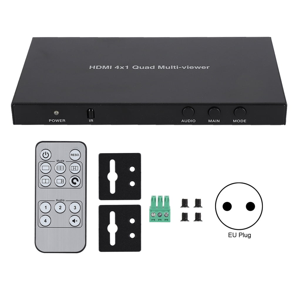 100-240V HDMI 4x1 Quad Multi-viewer Video Splitter Seamless Switching ...