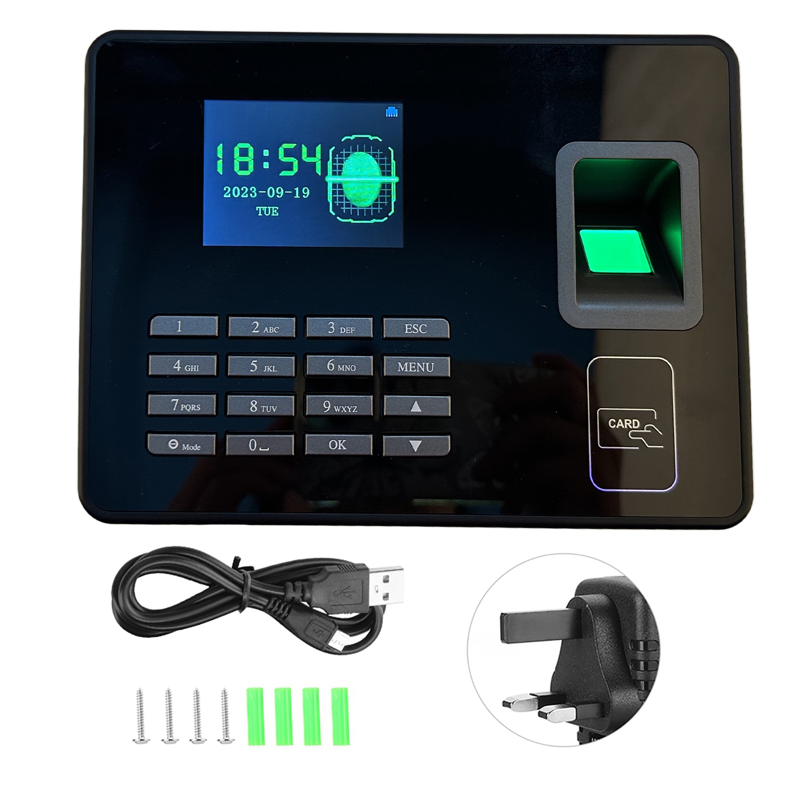 100-240V Smart Biometric Fingerprint Reader Password Employee ...